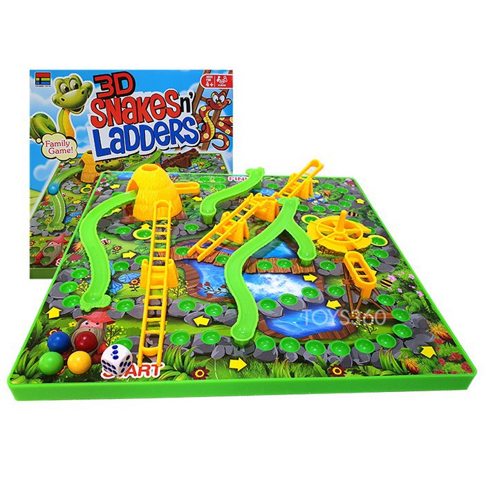( READY STOCK ) 3D SNAKES & LADDER FAMILY BOARD GAME – ABC EMart